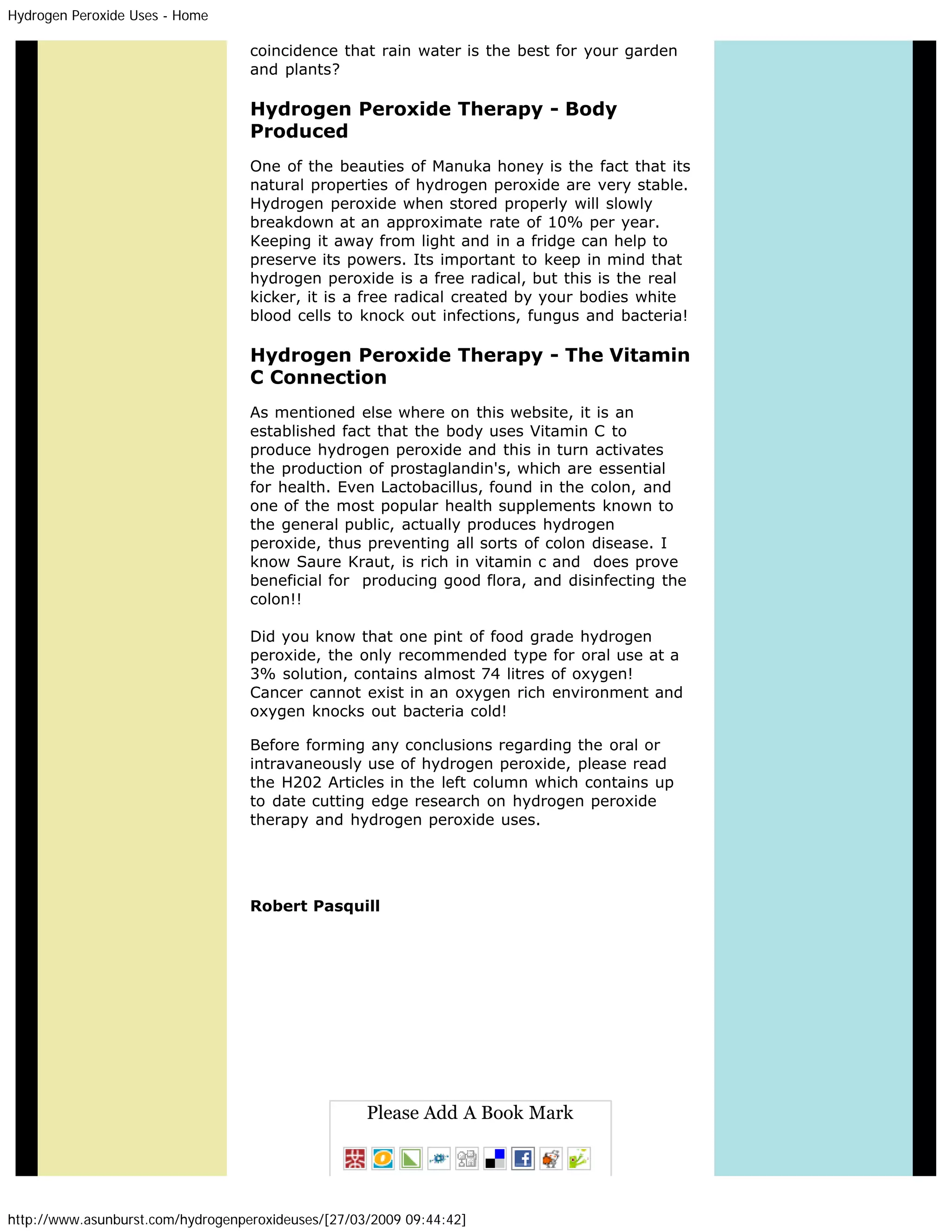 Hydrogen Peroxide Uses | PDF