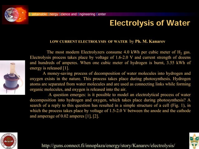 HYDROGEN : HYDROGEN production, electolysis,photoelectrolysis | PPT