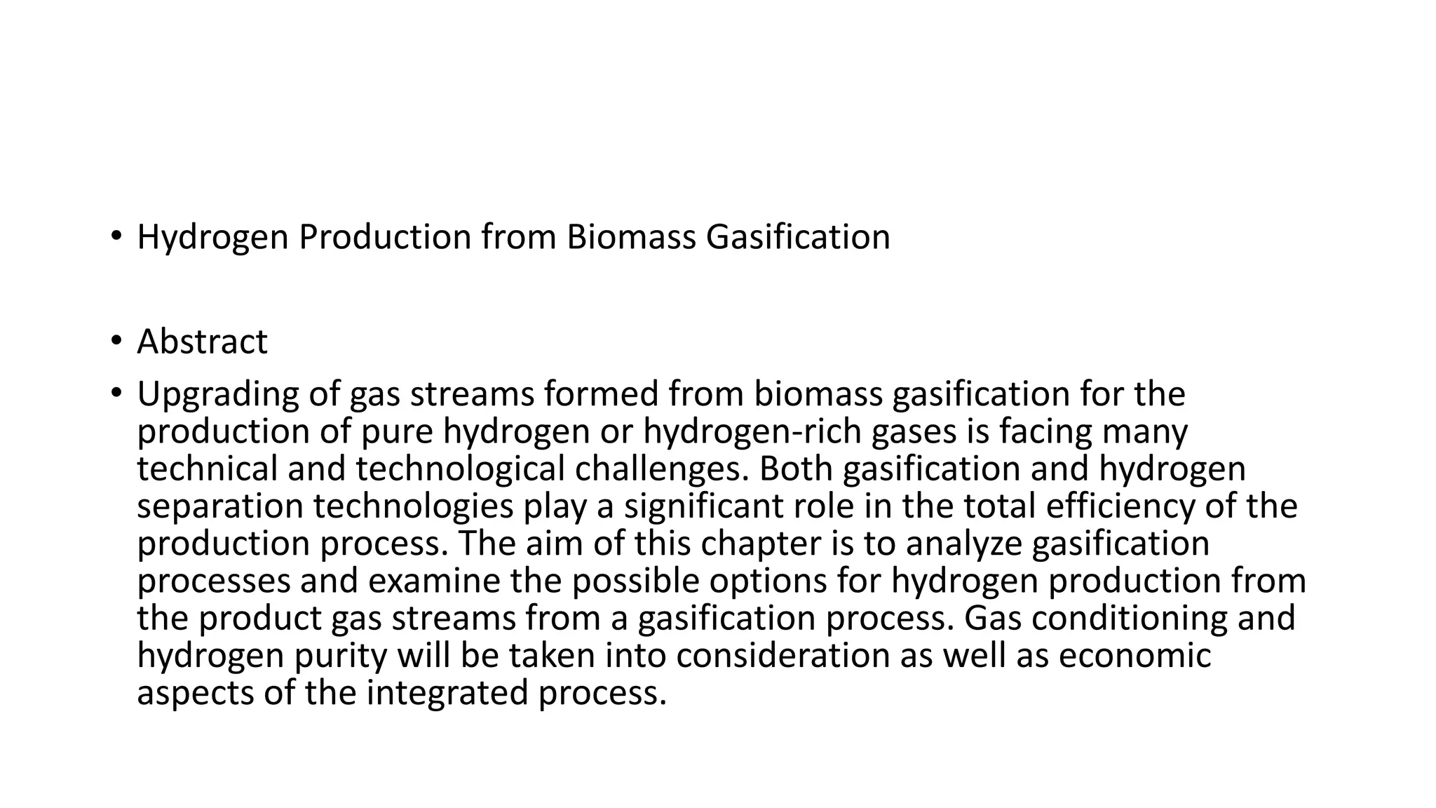 Hydrogen Hydrogen production from gasification of agricultural waste ...