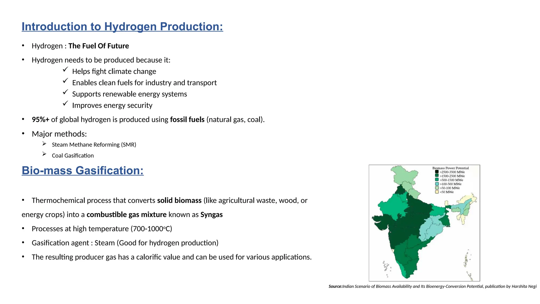 Hydrogen Production from Biomass presentation | PPTX