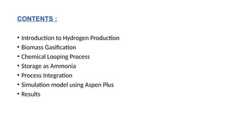 Hydrogen Production from Biomass presentation | PPTX