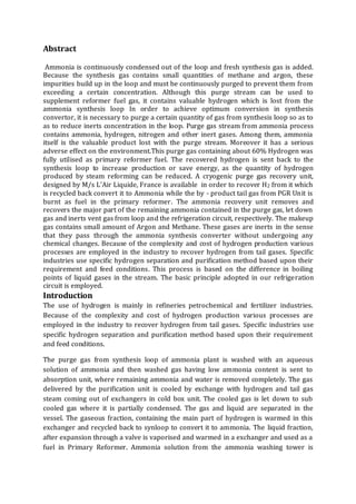 Hydrogen recovery from purge gas(energy saving) | PDF