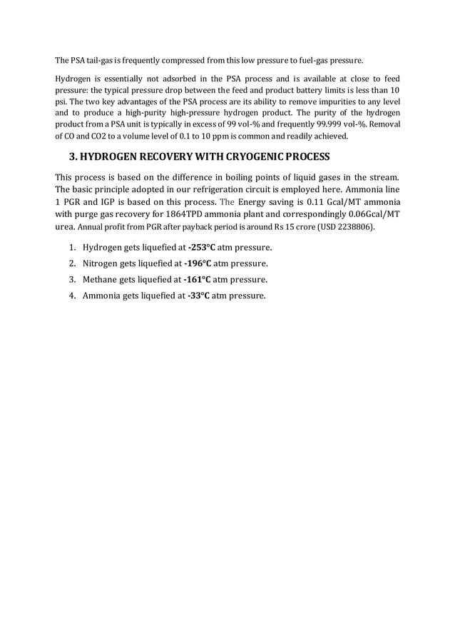 Hydrogen recovery from purge gas(energy saving) | PDF