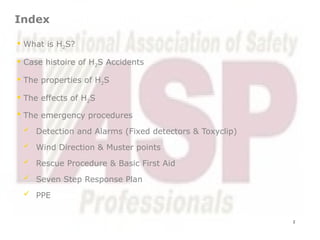 Hydrogen Sulfide H2S hazards and control measures presentation | PPTX