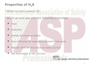 Hydrogen Sulfide H2S hazards and control measures presentation | PPTX