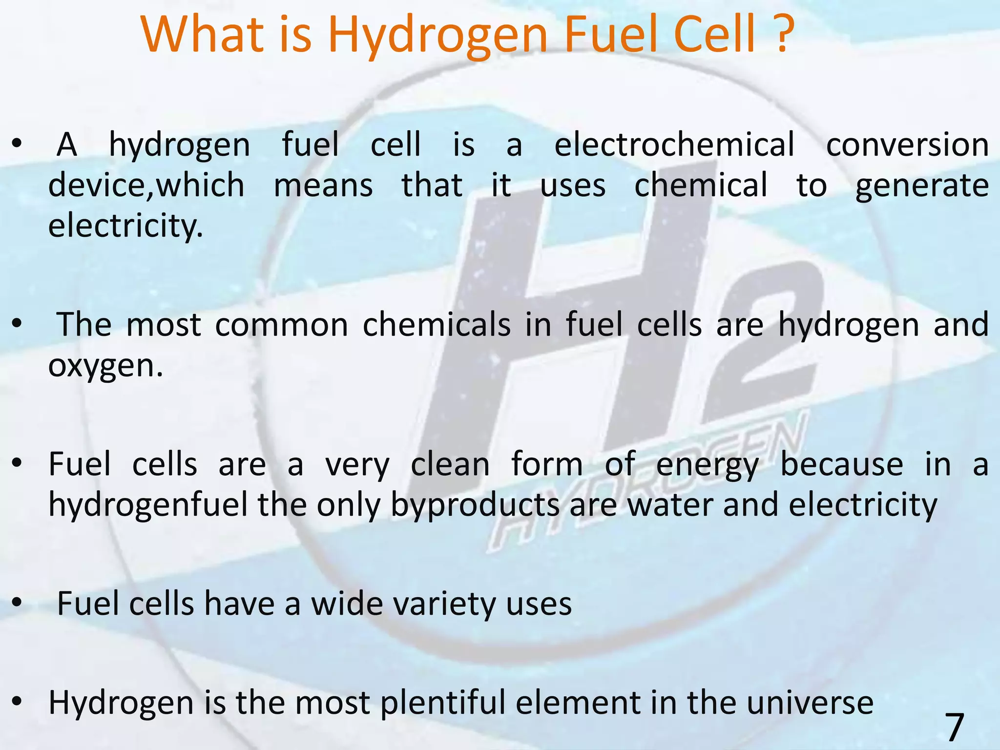 Hydrogen the fuel cell | PPTX