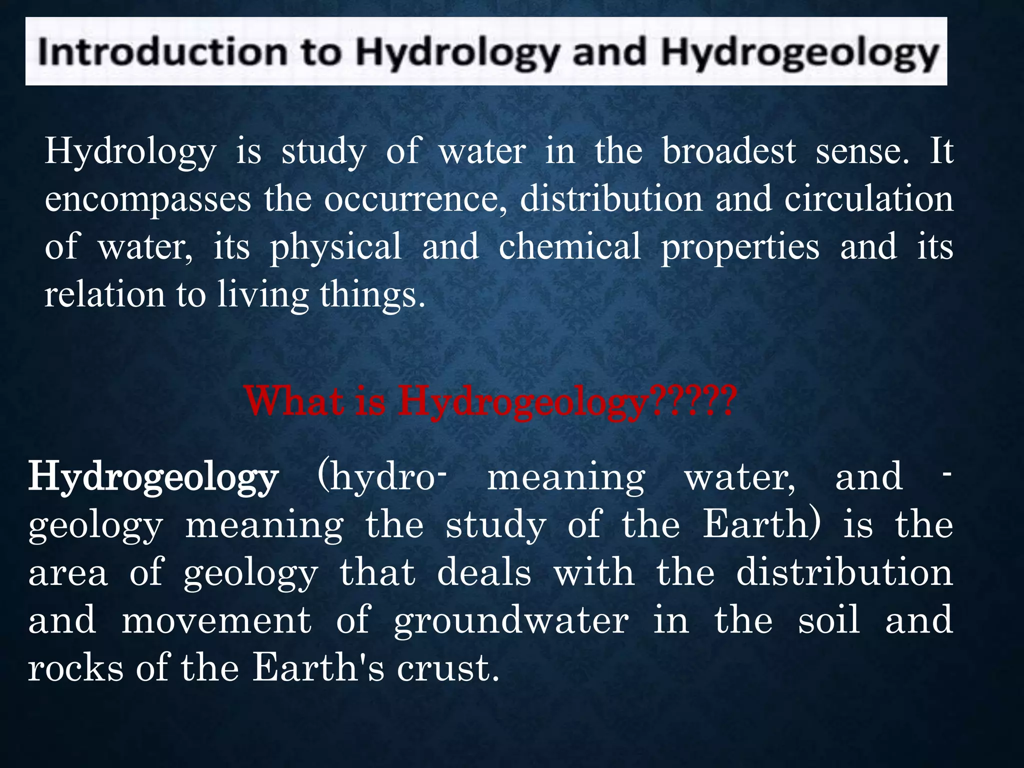 Hydrogeology | PPTX