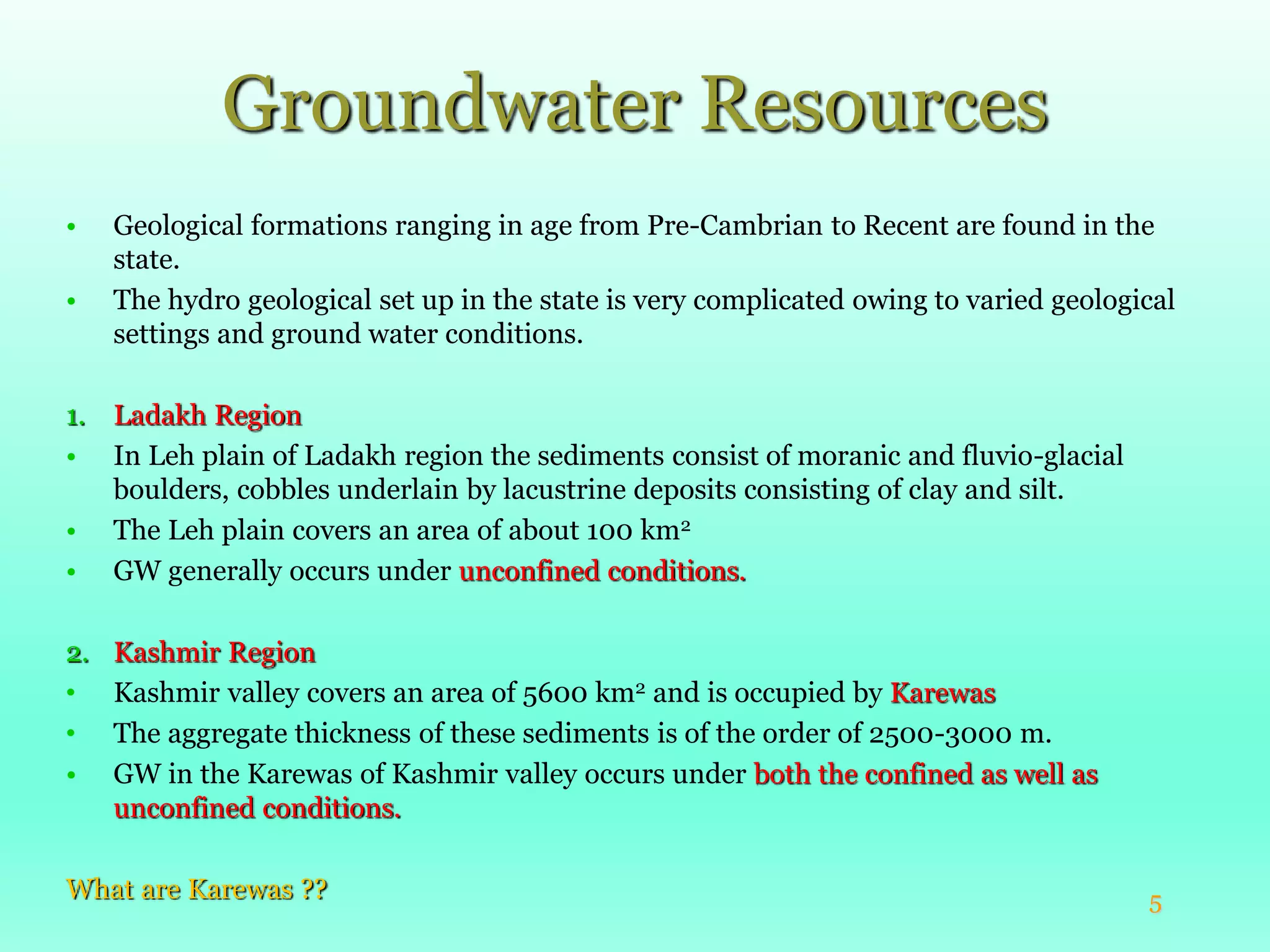 Hydrogeology of jammu and kashmir | PPTX
