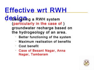Designing effective Rainwater Harvesting systems_Saravanan_2013 | PPT