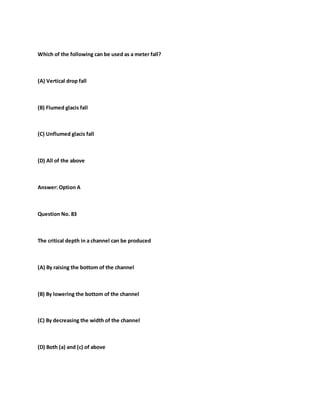 Hydrogeology test mcqs | DOCX