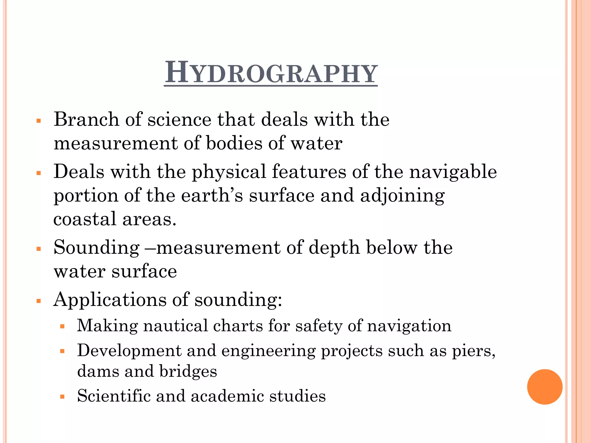 Hydrographic Surveying By Jithin Jose | PPTX | Geography | Science