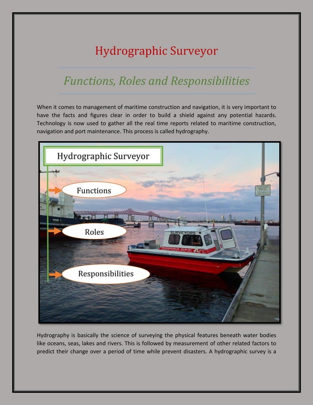 Hydrographic Surveyor | Functions, Roles and Responsibilities | PDF