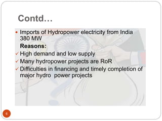 Role of Hydropower Electricity in Economic Development of Nepal | PPTX