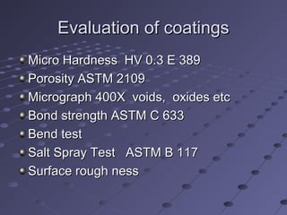 hydro tubine HVOF coatings - spraymet Hydrokote | PPT
