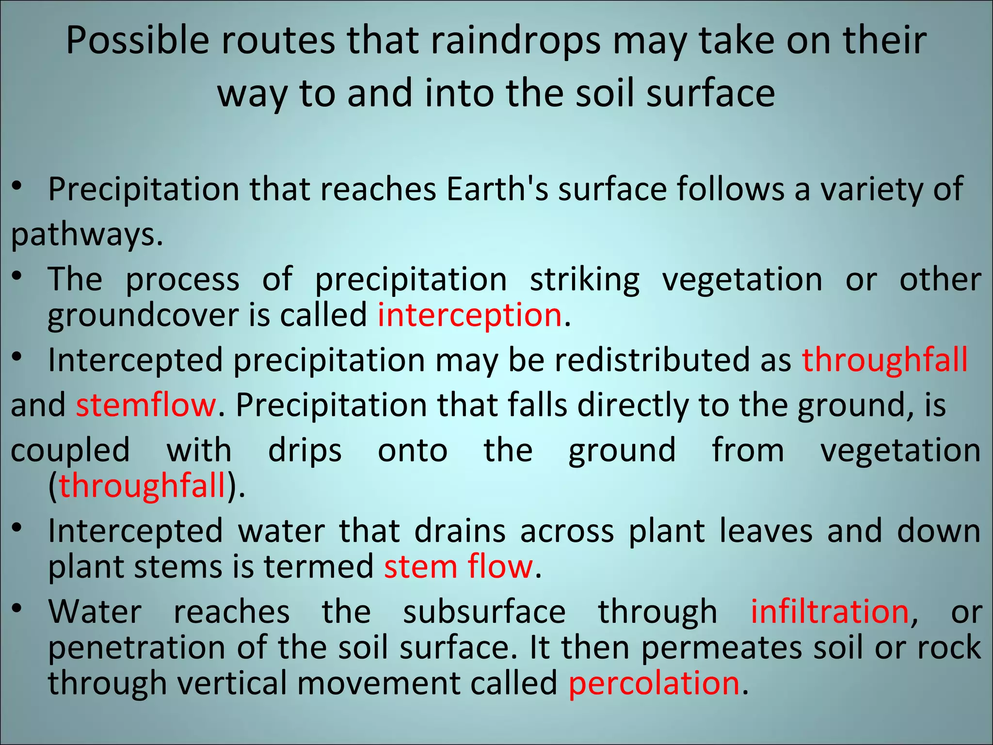 Hydrologic cycle and field water balance | PPT