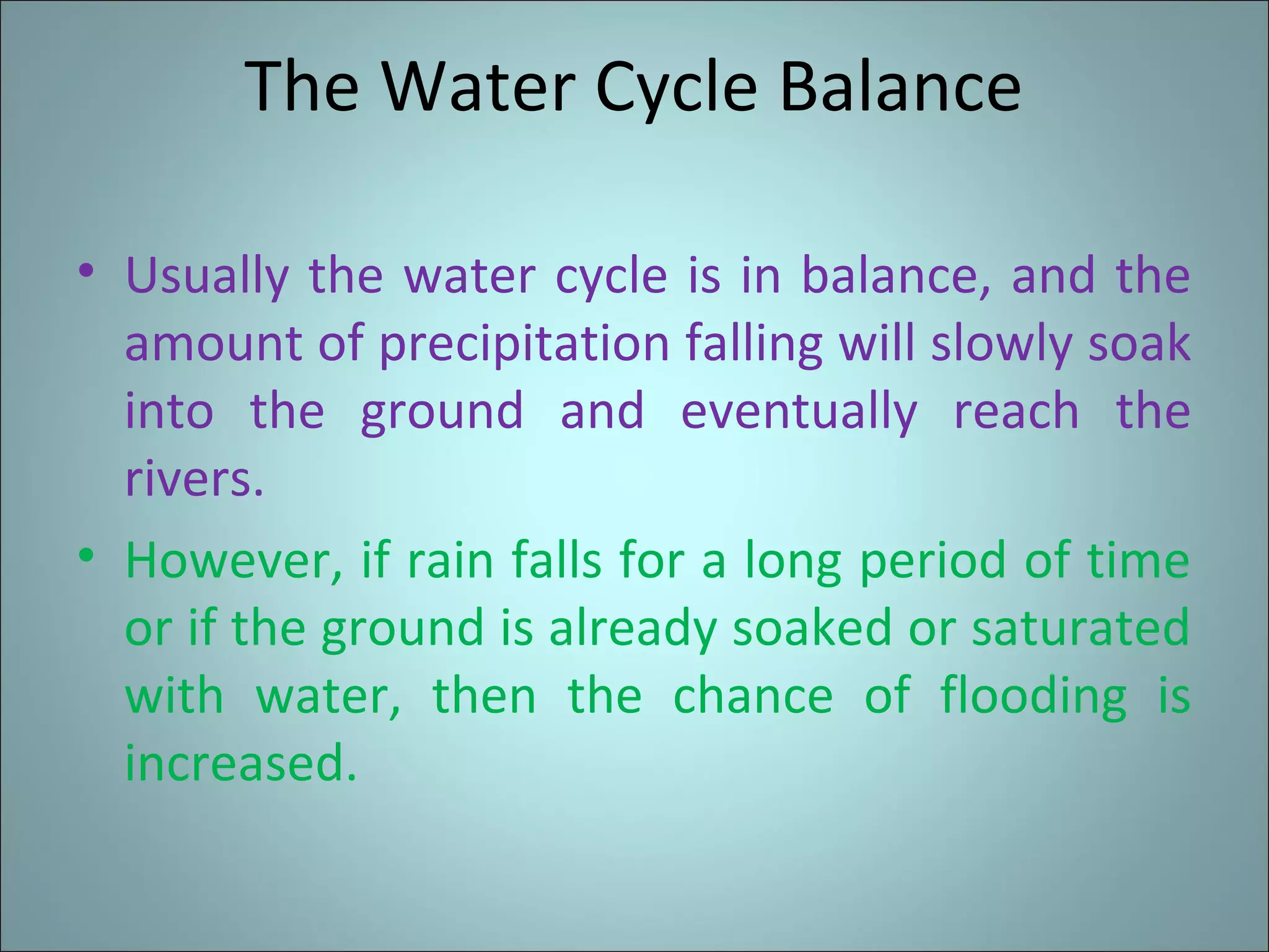 Hydrologic cycle and field water balance | PPT