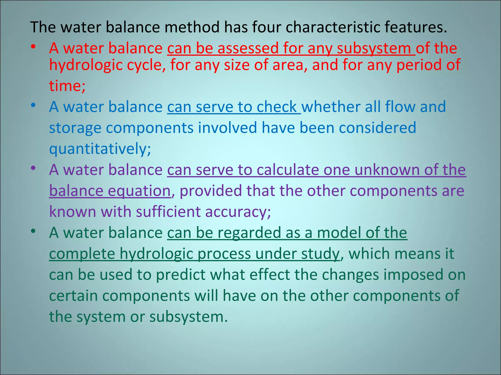 Hydrologic cycle and field water balance | PPT