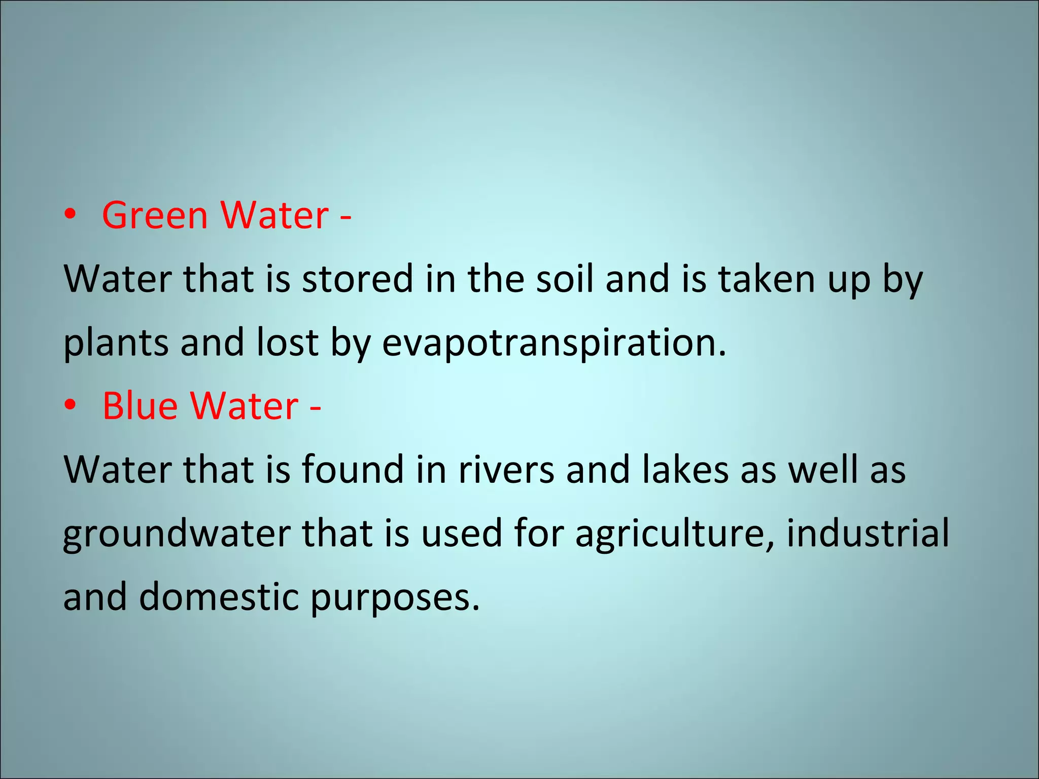 Hydrologic cycle and field water balance | PPT