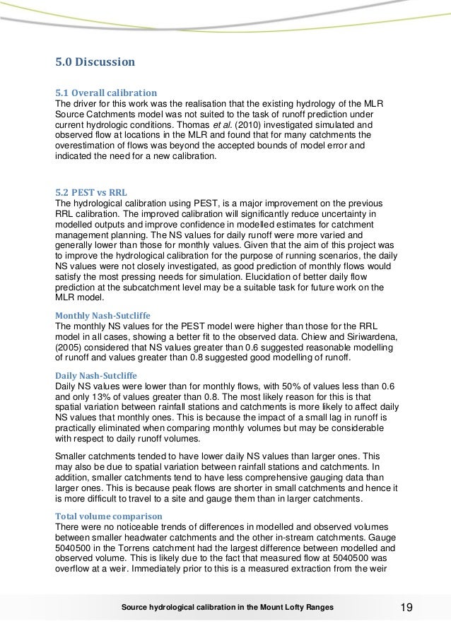 Hydrological Calibration in the Mount Lofty Ranges using Source Param…