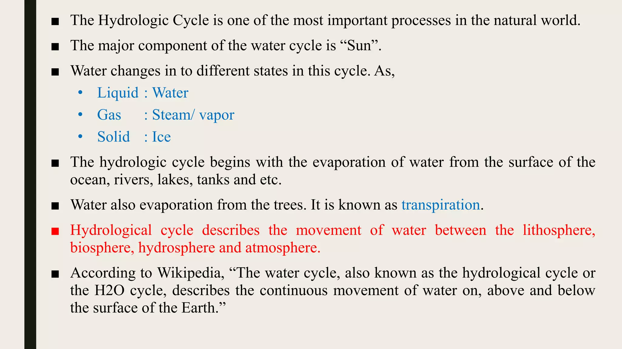Hydrological cycle | PPTX