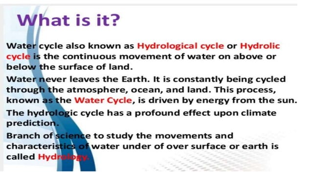 Mining Geology : Hydrological cycle | PPTX