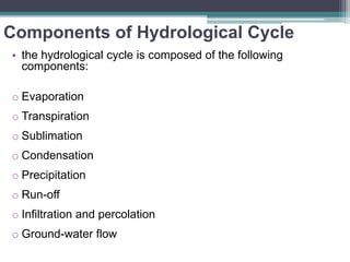 Hydrological cycle and its components | PPTX