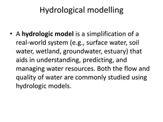Hydrological modelling | PPTX