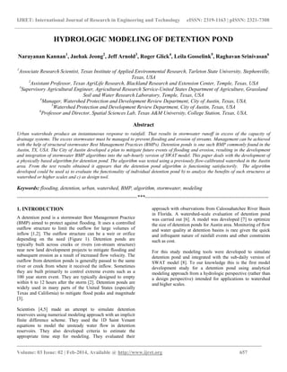 Hydrologic modeling of detention pond | PDF