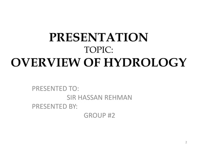 Hydrology | PPTX | Geology | Science