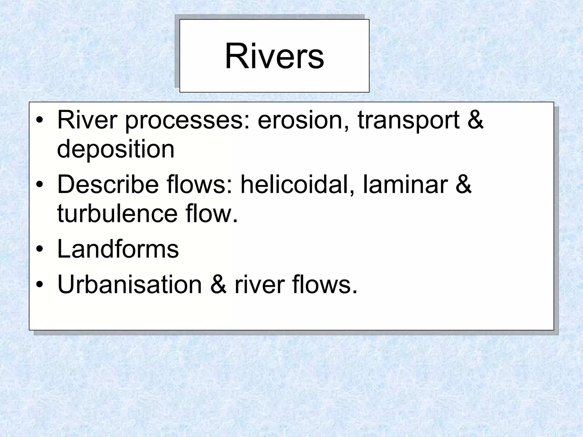 Hydrology & Fluvial Geomorphology | PPT