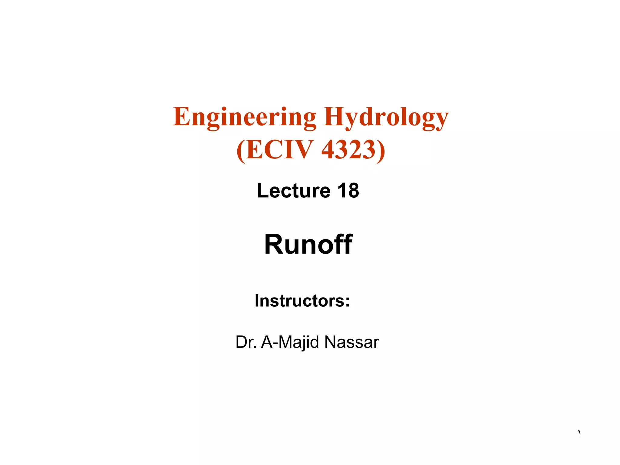 Hydrology lect.-18 | PDF