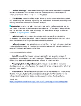 Hydrology Assignment Help | PDF