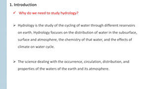 Hydrology_intro 1 by Getachew Tege@ACEWM | PDF