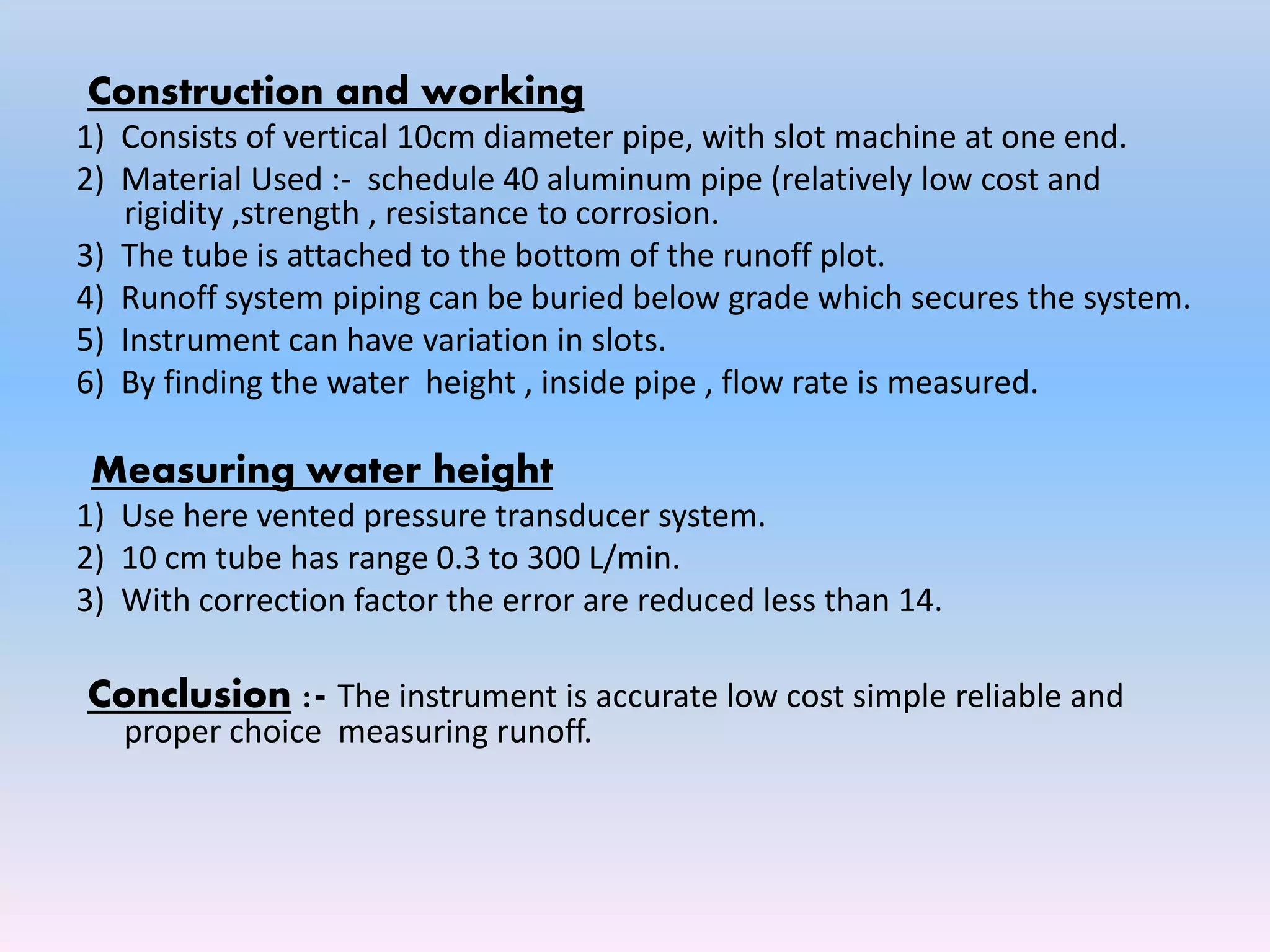 Hydrology, Runoff methods & instruments, Site selection | PPTX