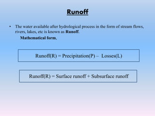 Hydrology, Runoff methods & instruments, Site selection | PPTX
