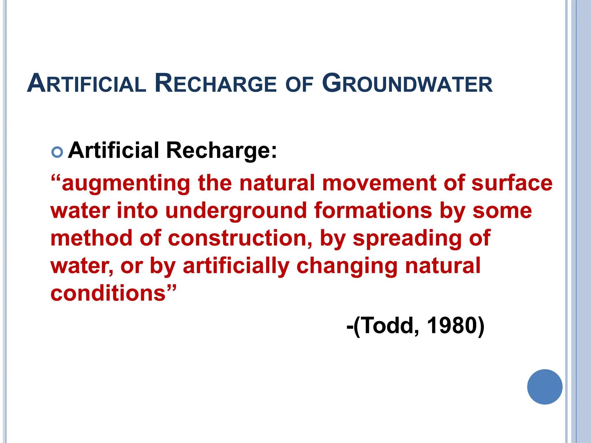 Hydrology Presentation on artificial groundwater recharge a.pptx