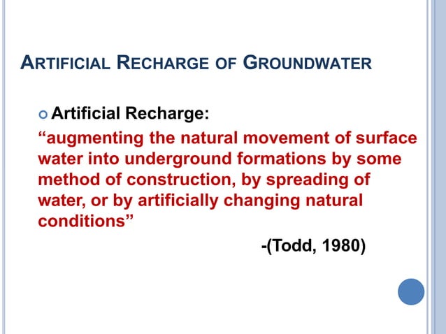 Hydrology Presentation on artificial groundwater recharge a.pptx