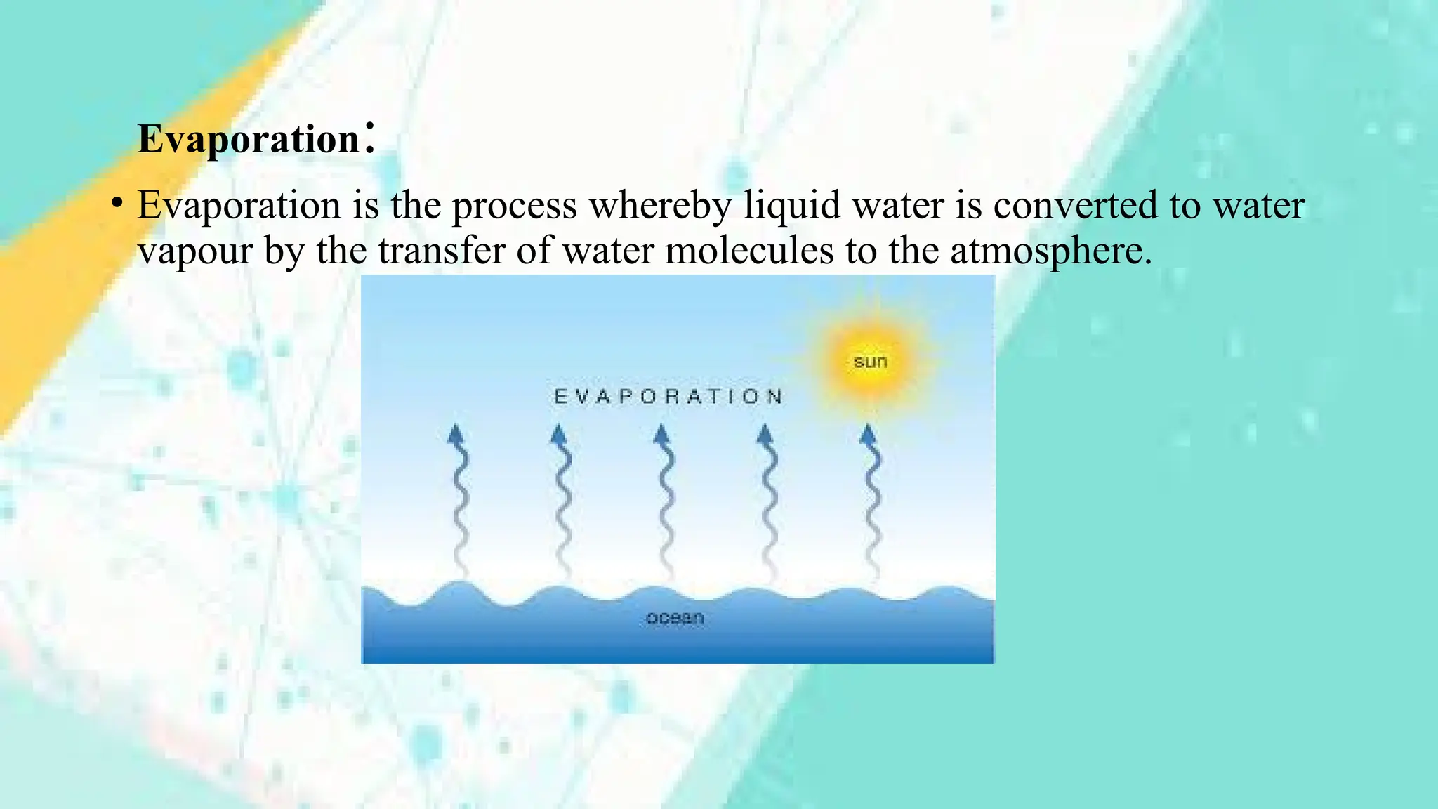 Evaporation is the process whereby liquid water is converted to water ...