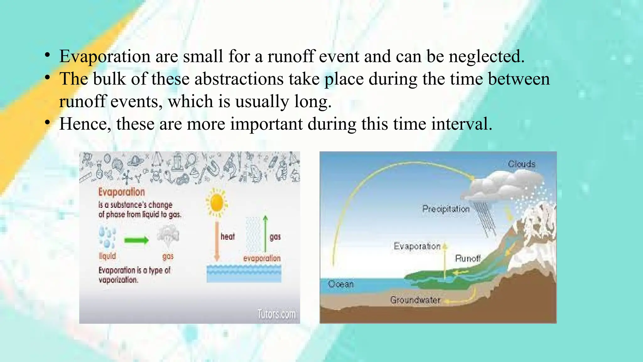 Evaporation is the process whereby liquid water is converted to water ...