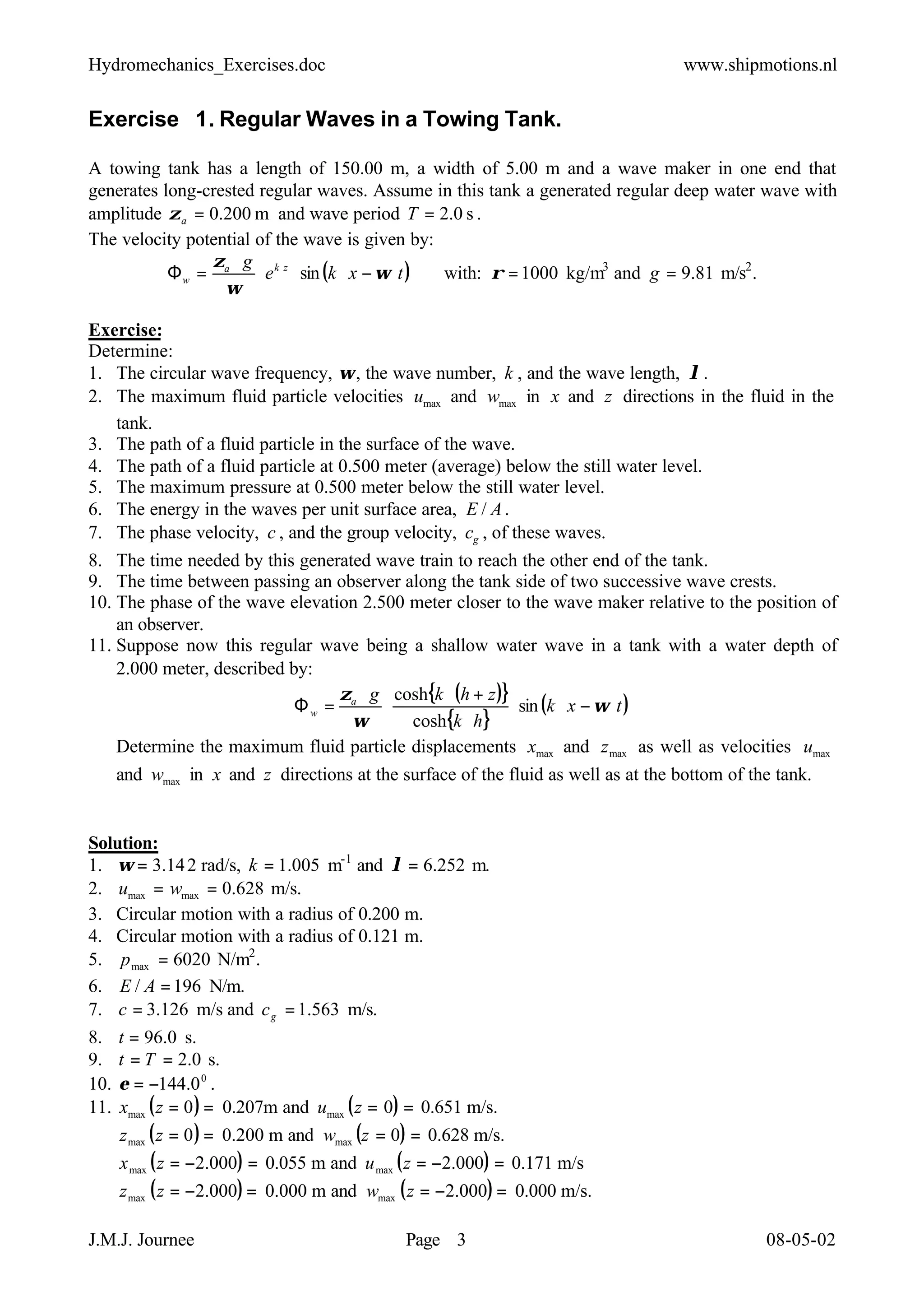 Hydromechanics exercises | PDF | Physics | Science