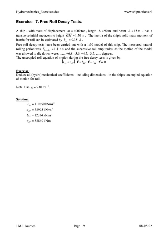 Hydromechanics exercises | PDF | Physics | Science