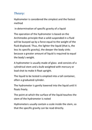 Hydrometer | DOCX