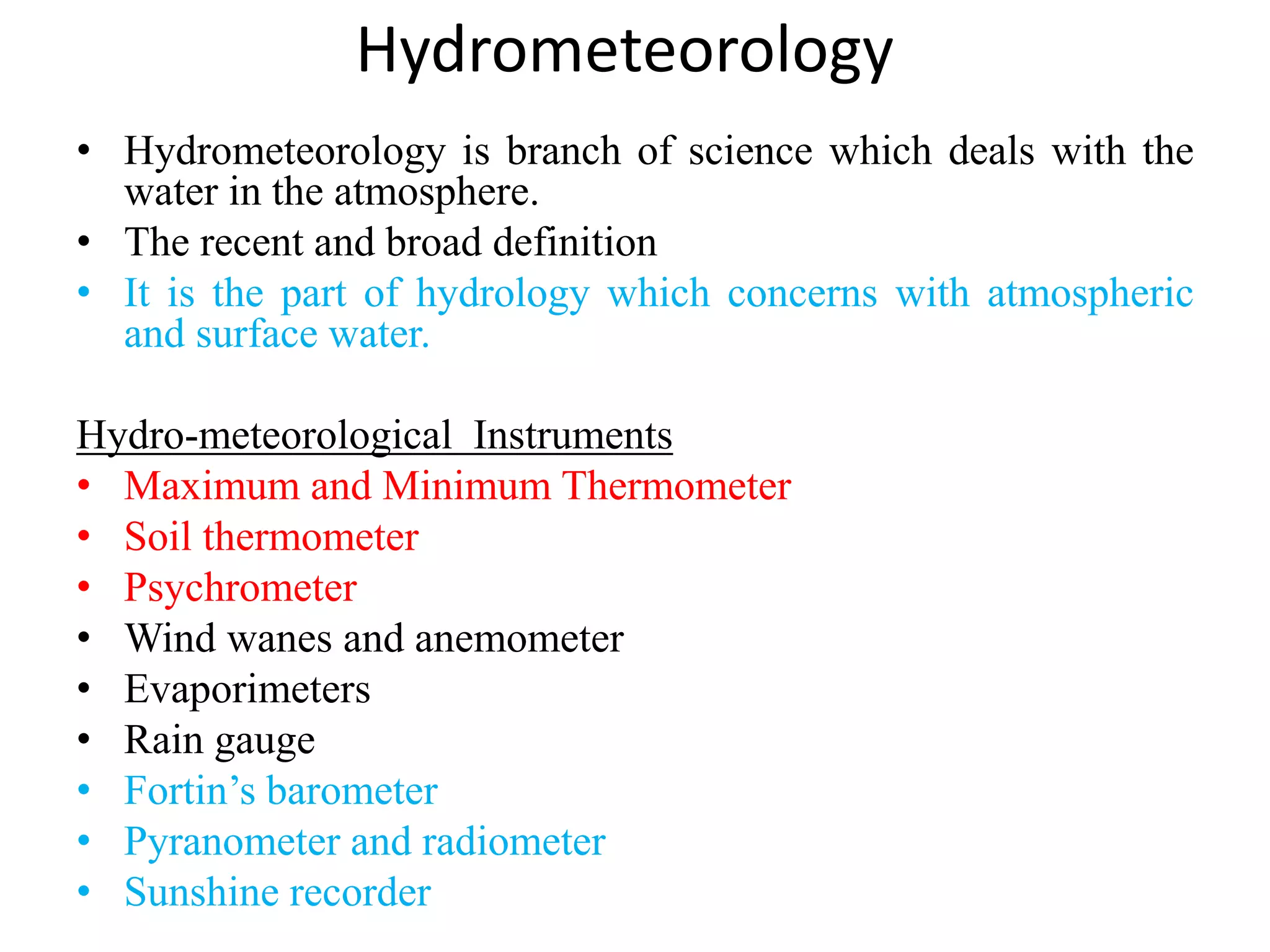 Hydrometereorology | PPTX
