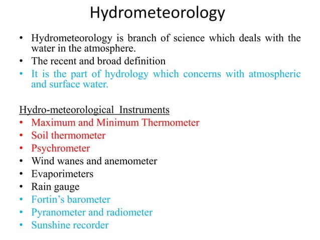 Hydrometereorology | PPTX | Weather | Science