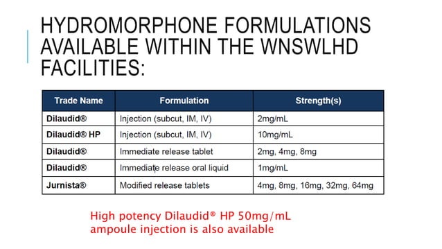 Hydromorphone (Dilaudid, Jurnista) | PPT