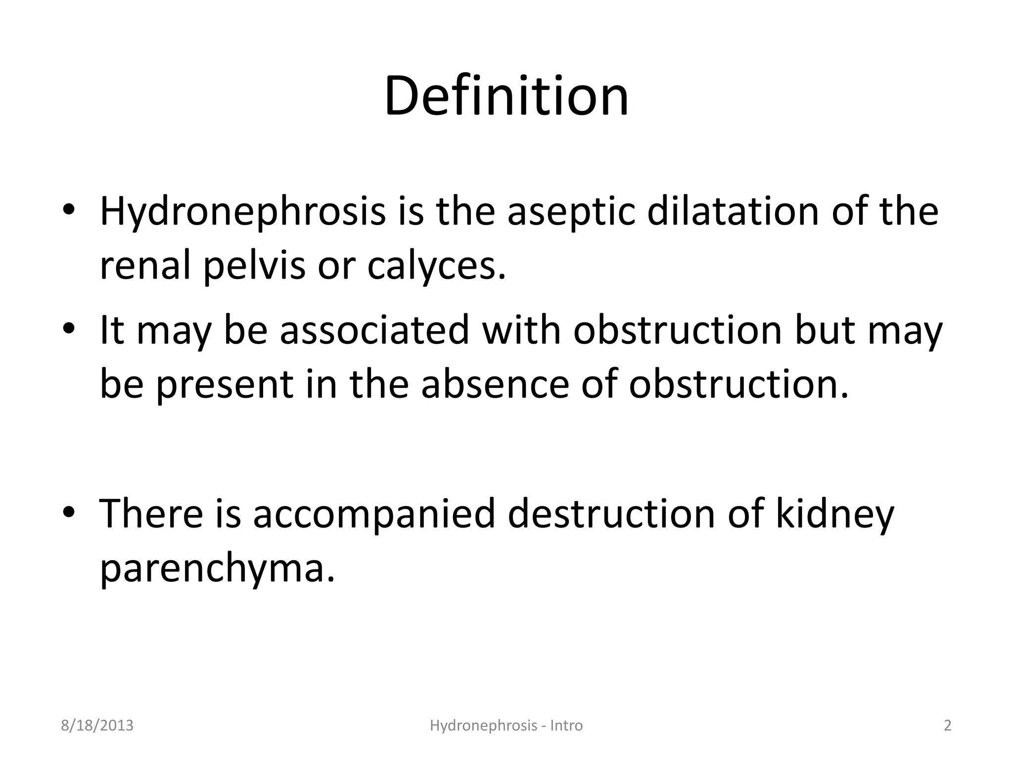 Hydronephrosis - Intro | PPT