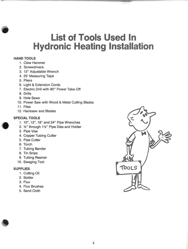 Hydronic heating system SIZING LAYOUT AND INSTALATION | PDF