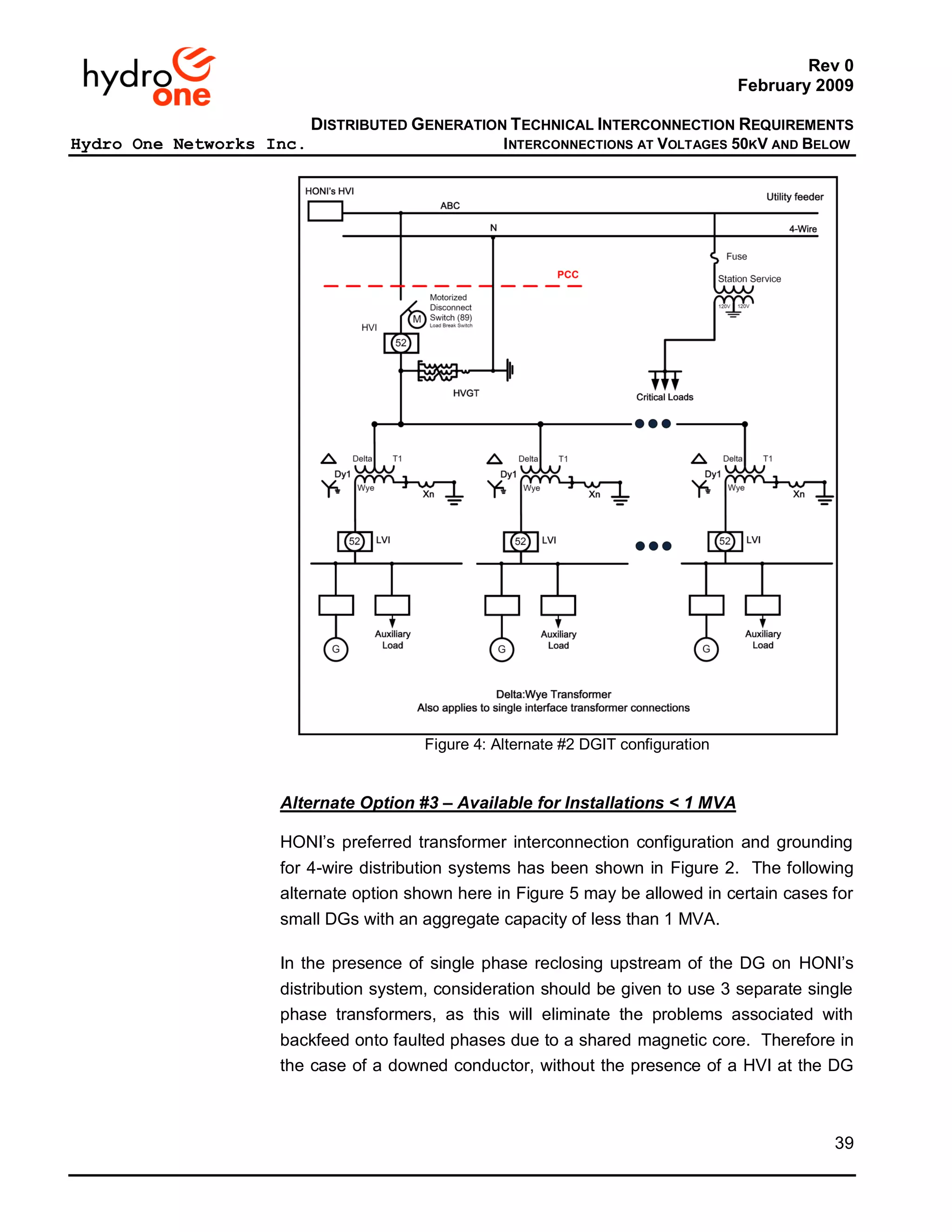 Hydro One Dg Technical Interconnection Requirements Distribution ...