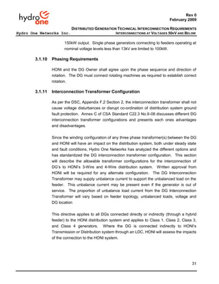 Hydro One Dg Technical Interconnection Requirements Distribution ...