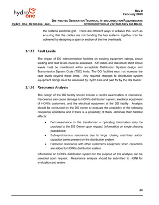 Hydro One Dg Technical Interconnection Requirements Distribution ...